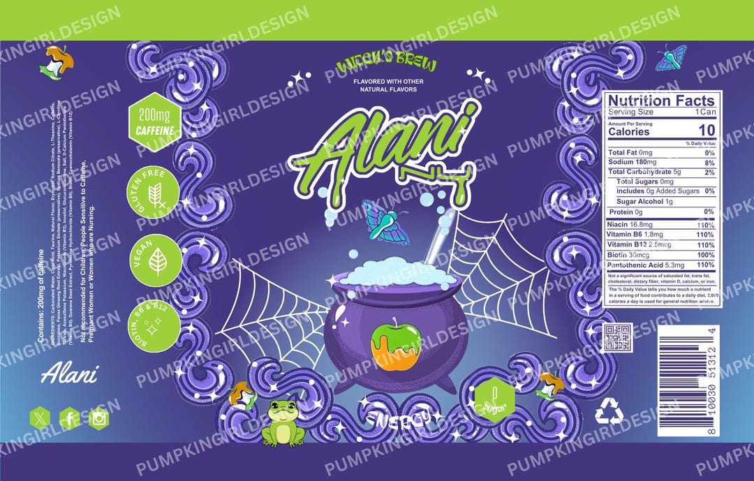 Alani Nu Energy Drink 12oz Straight Tumbler Wrap - Etsy