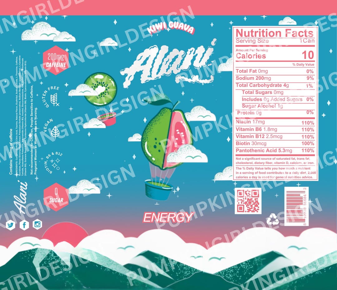 Alani Nu Energy Drink Tumbler Wrap 20oz - Etsy