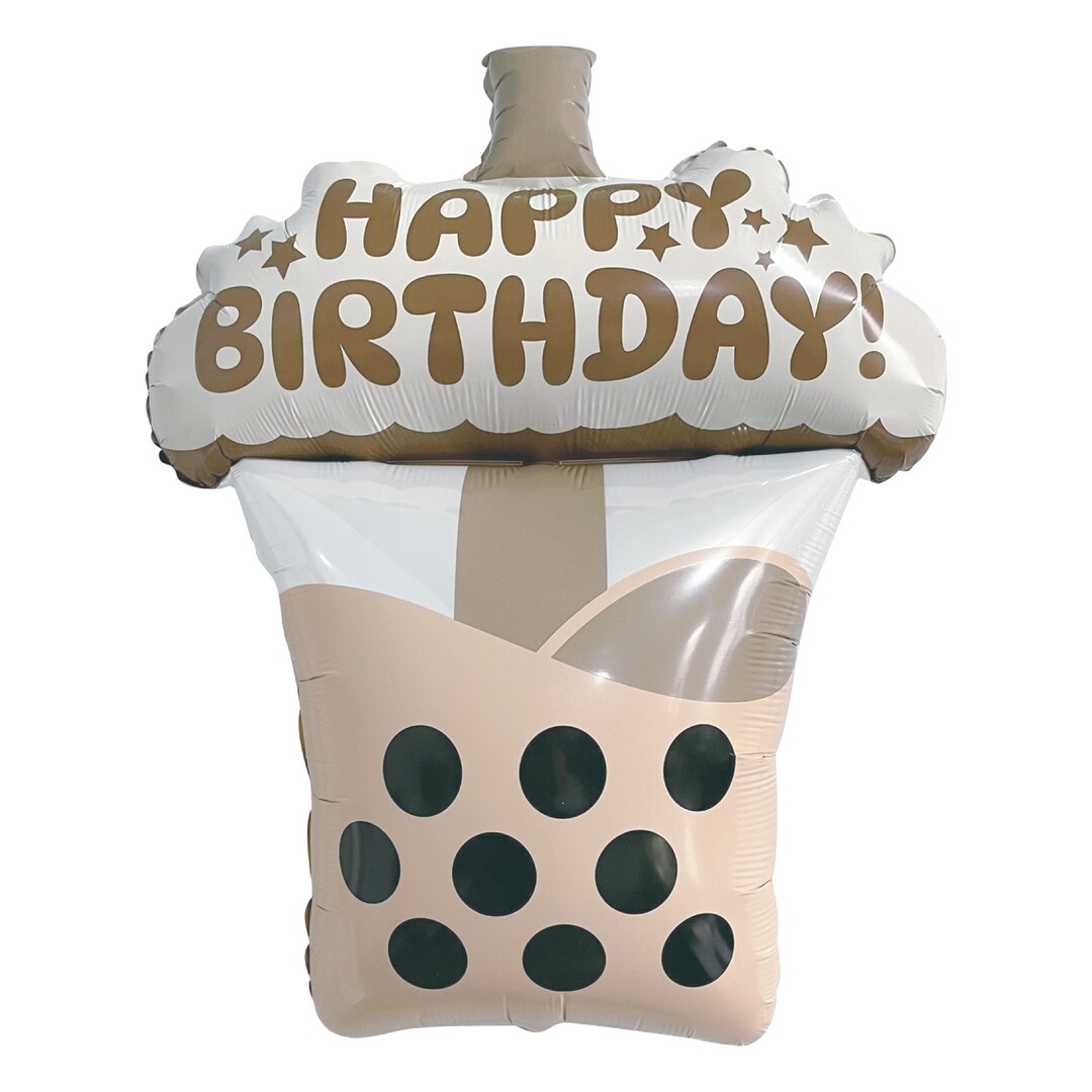 Happy Birthday Boba Balloons Etsy