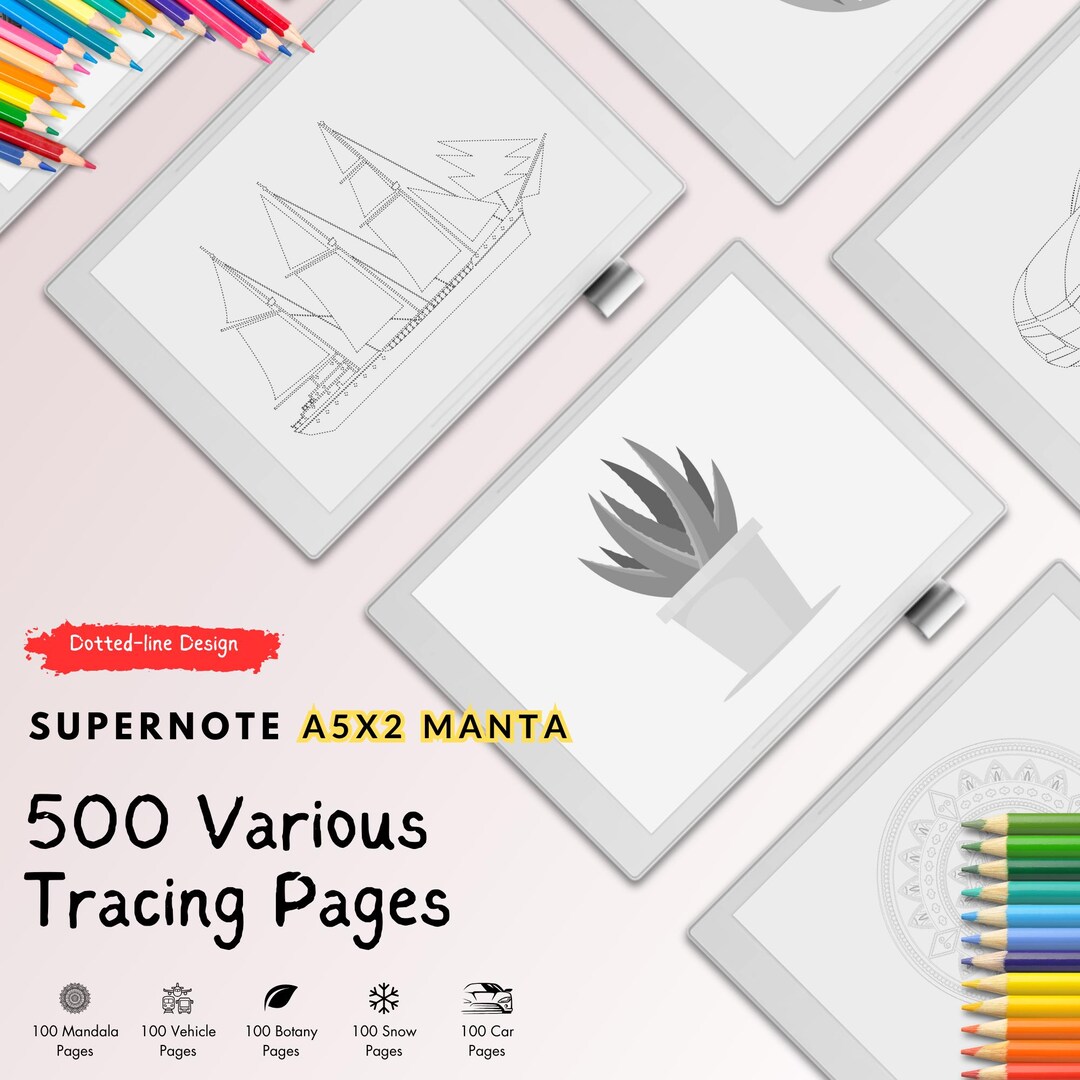 Supernote Manta 500 Tracing Pages Bundle, Ignite Your Creativity With ...