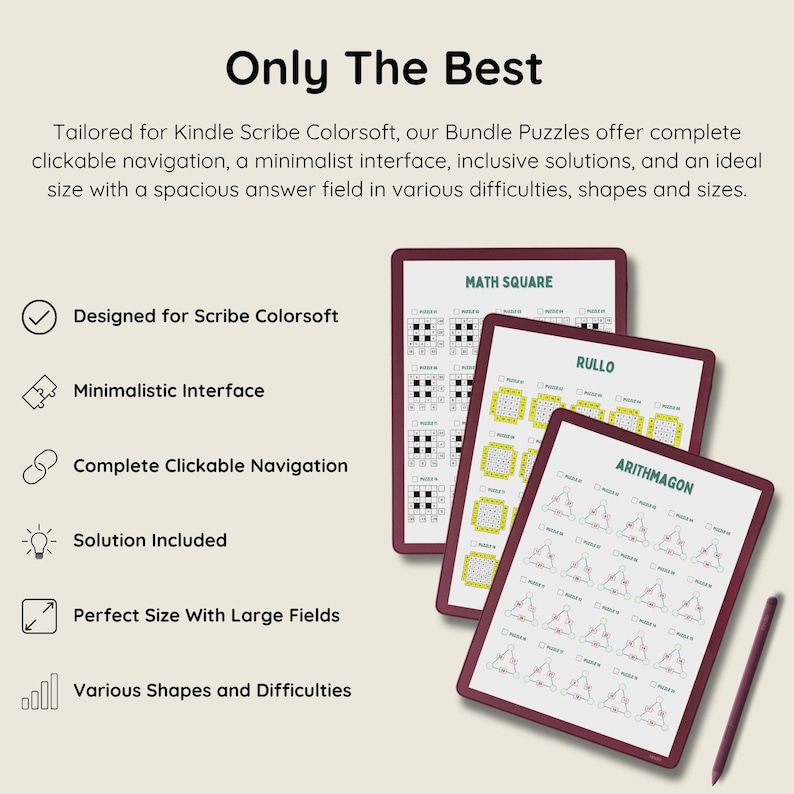 Kindle Scribe Colorsoft Puzzles Bundle: Sudoku, Mazes, Kakuro ...