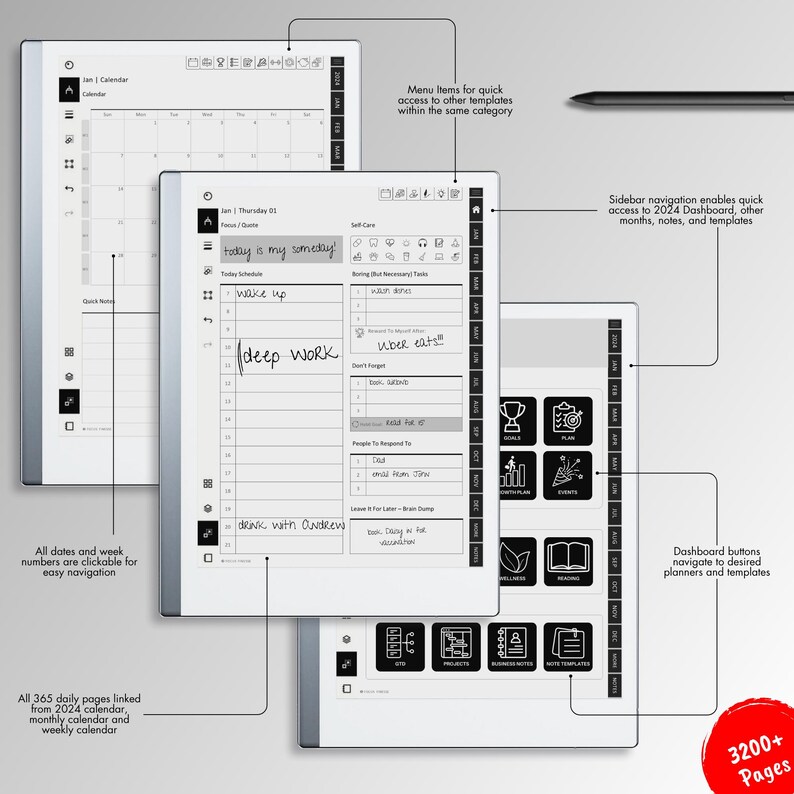 For Remarkable 2 - Template Planner for 2026 & 2027 (digital Download ...