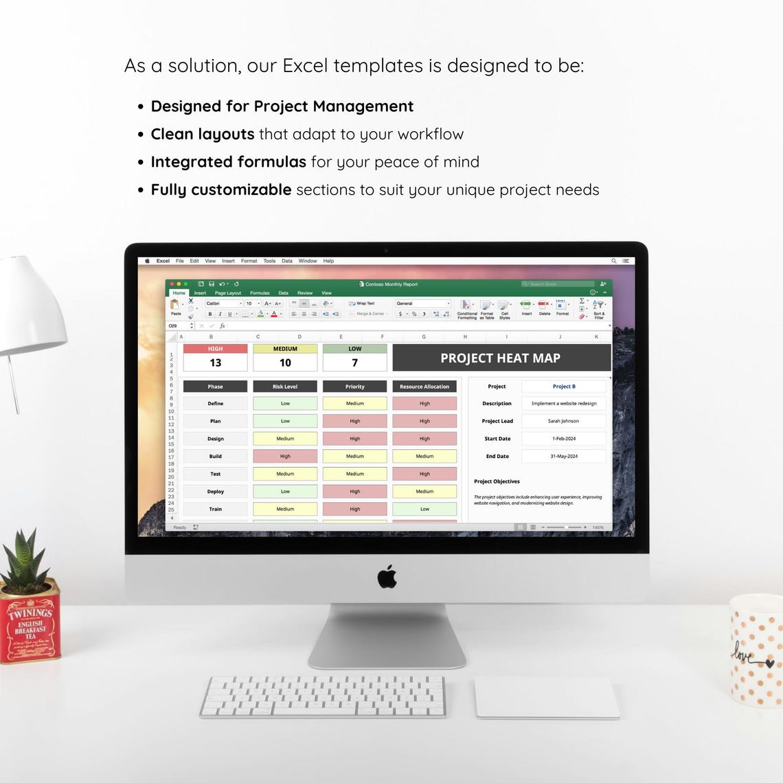 Excel Project Management Template Bundle: 100+ Automated Charts ...