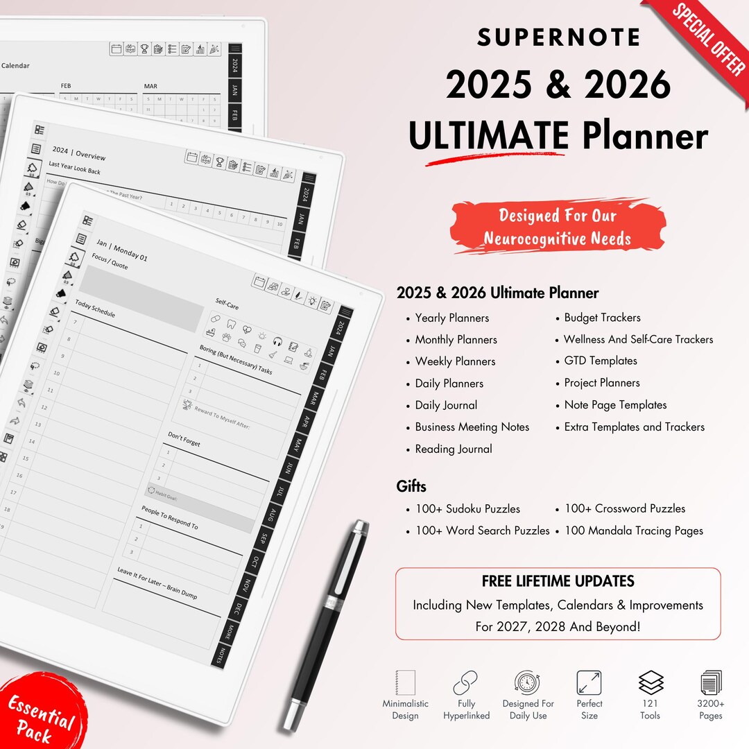 2025 2026 Digital Planner for Supernote, Premier Designs and ...
