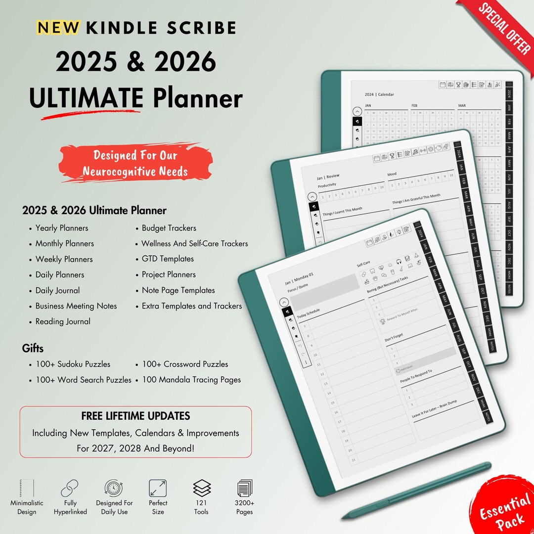 Kindle Scribe Template - Ultimate Digital Planner for 2025 and 2026 ...