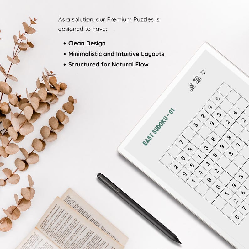 For Remarkable Paper Pro - Puzzle Bundle - Sudoku, Crosswords, Word ...