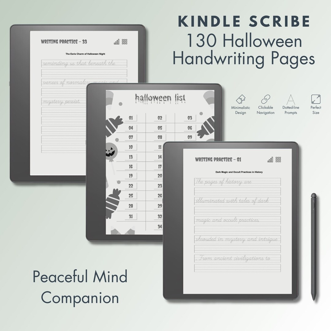 Kindle Scribe Template of Halloween Writing Pages, 130 Prewriting ...