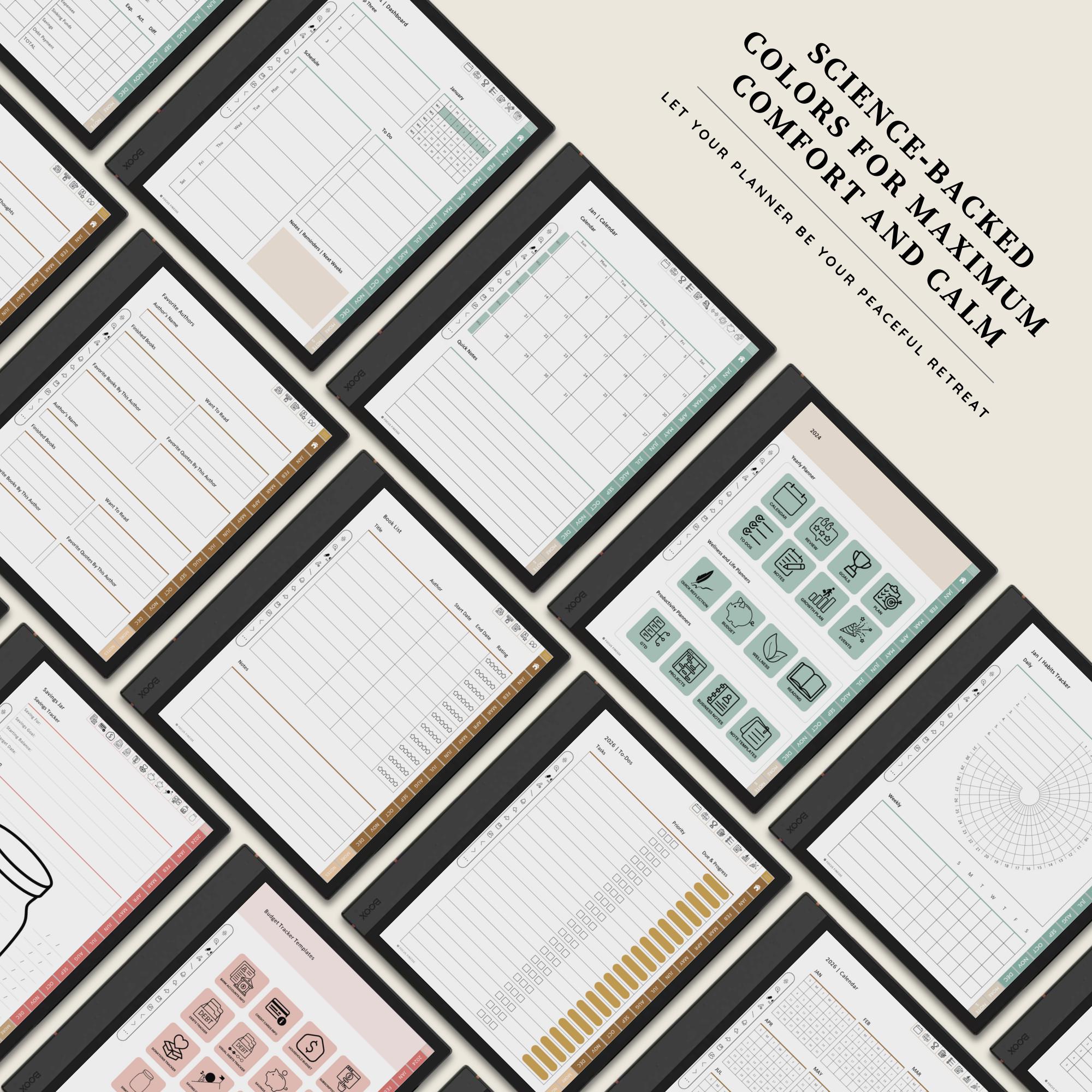 Boox Note Air 5C & 4C, 3C Templates, Ultimate Digital Planner for 2026 ...