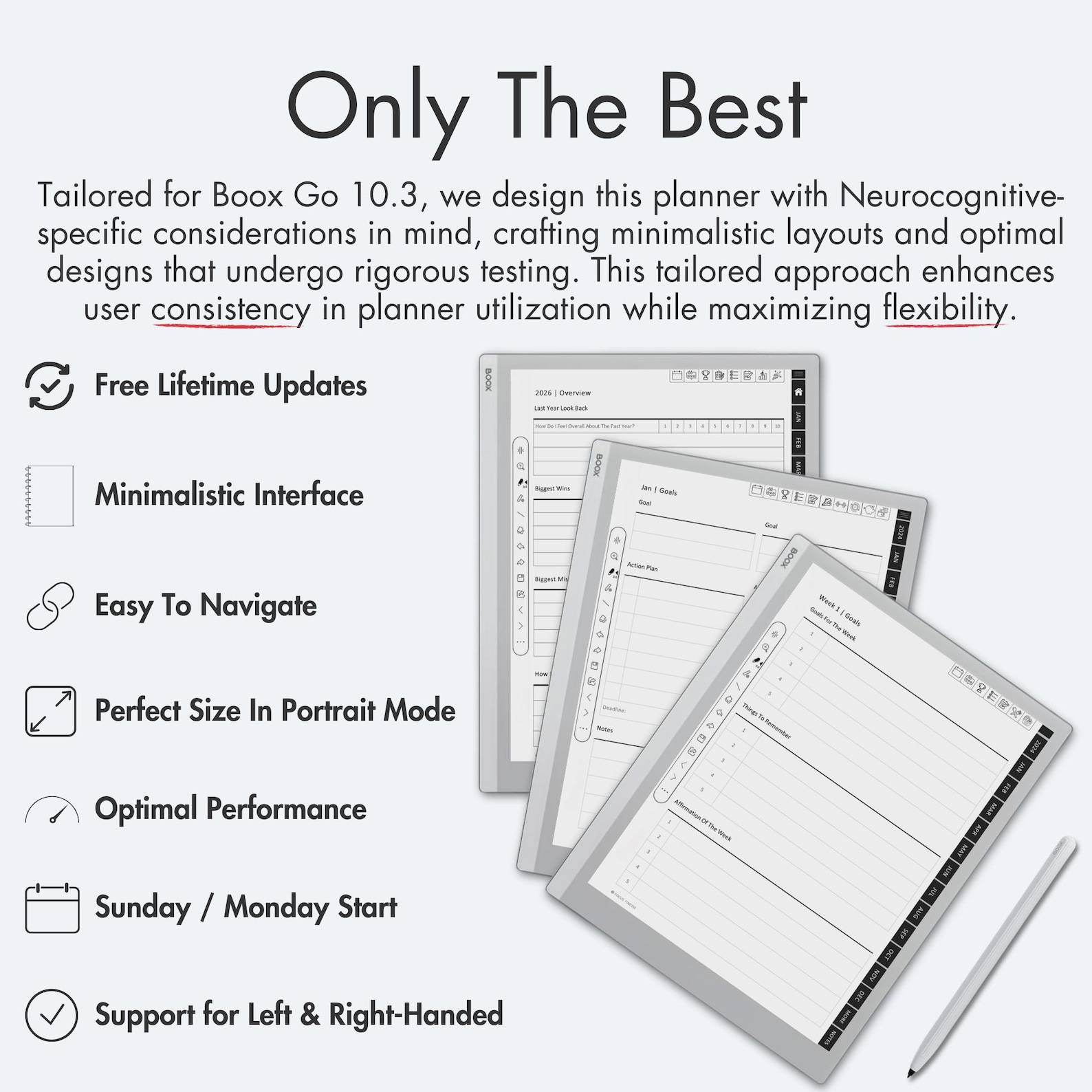 Onyx Boox Go 10.3 Templates, Ultimate Digital Planner for 2026 2027 ...