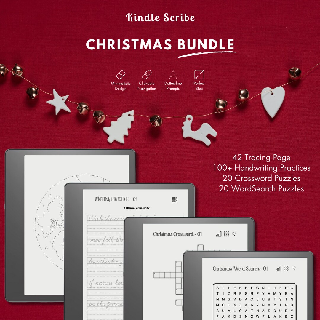 Kindle Scribe Christmas Activity Bundle, Christmas Tracing Pages ...
