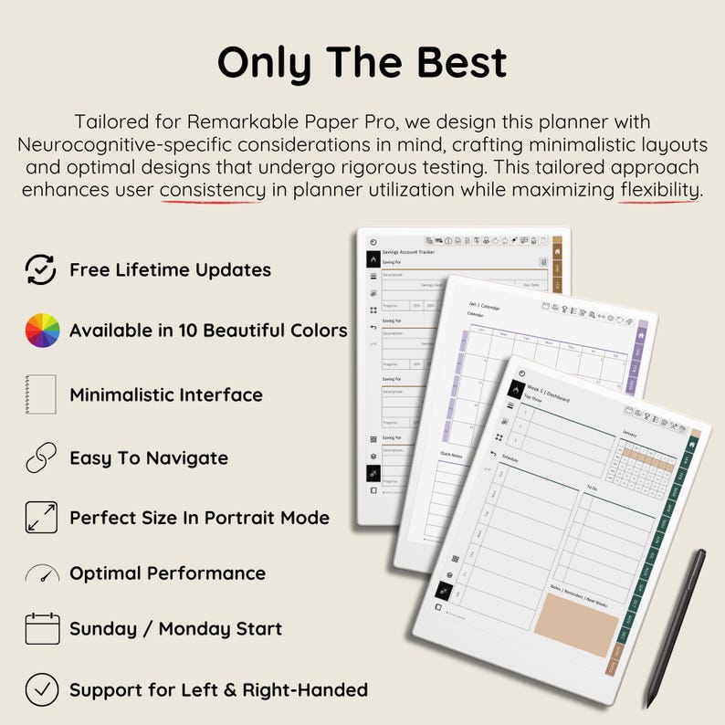 For Remarkable Paper Pro - Template Planner for 2026 & 2027 (digital ...