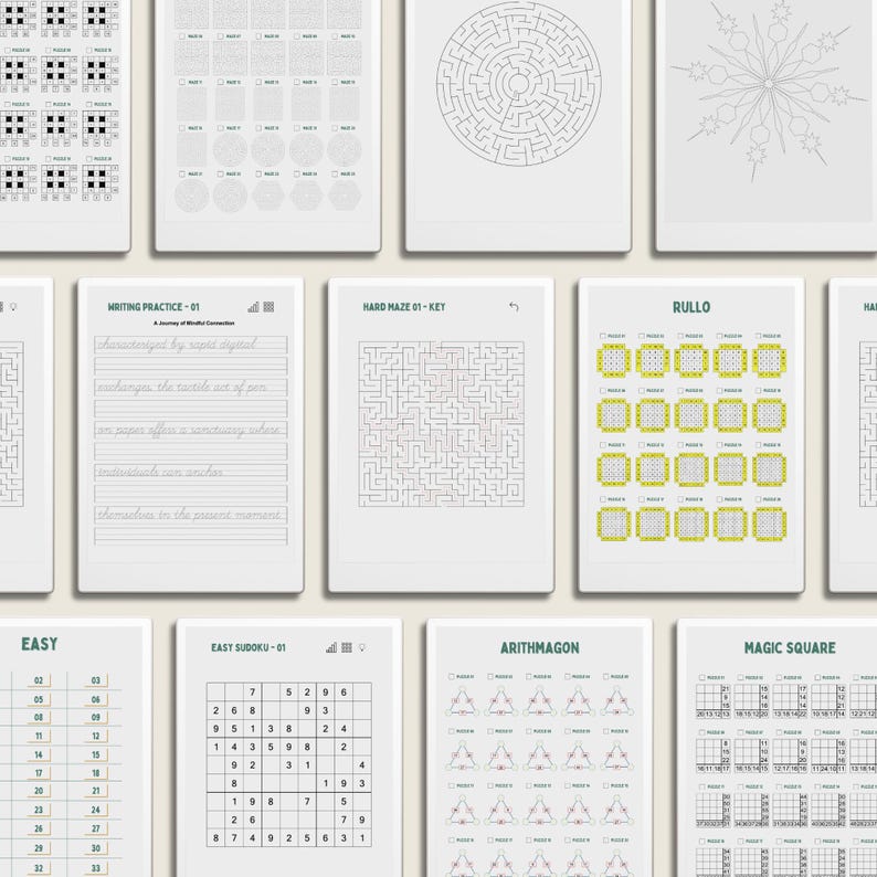 For Remarkable Paper Pro - Puzzle Bundle - Sudoku, Crosswords, Word ...