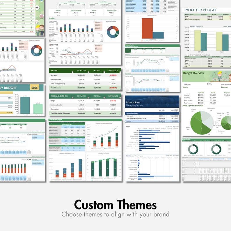 Excel Budget Template Bundle: 50+ Financial Dashboards (digital ...