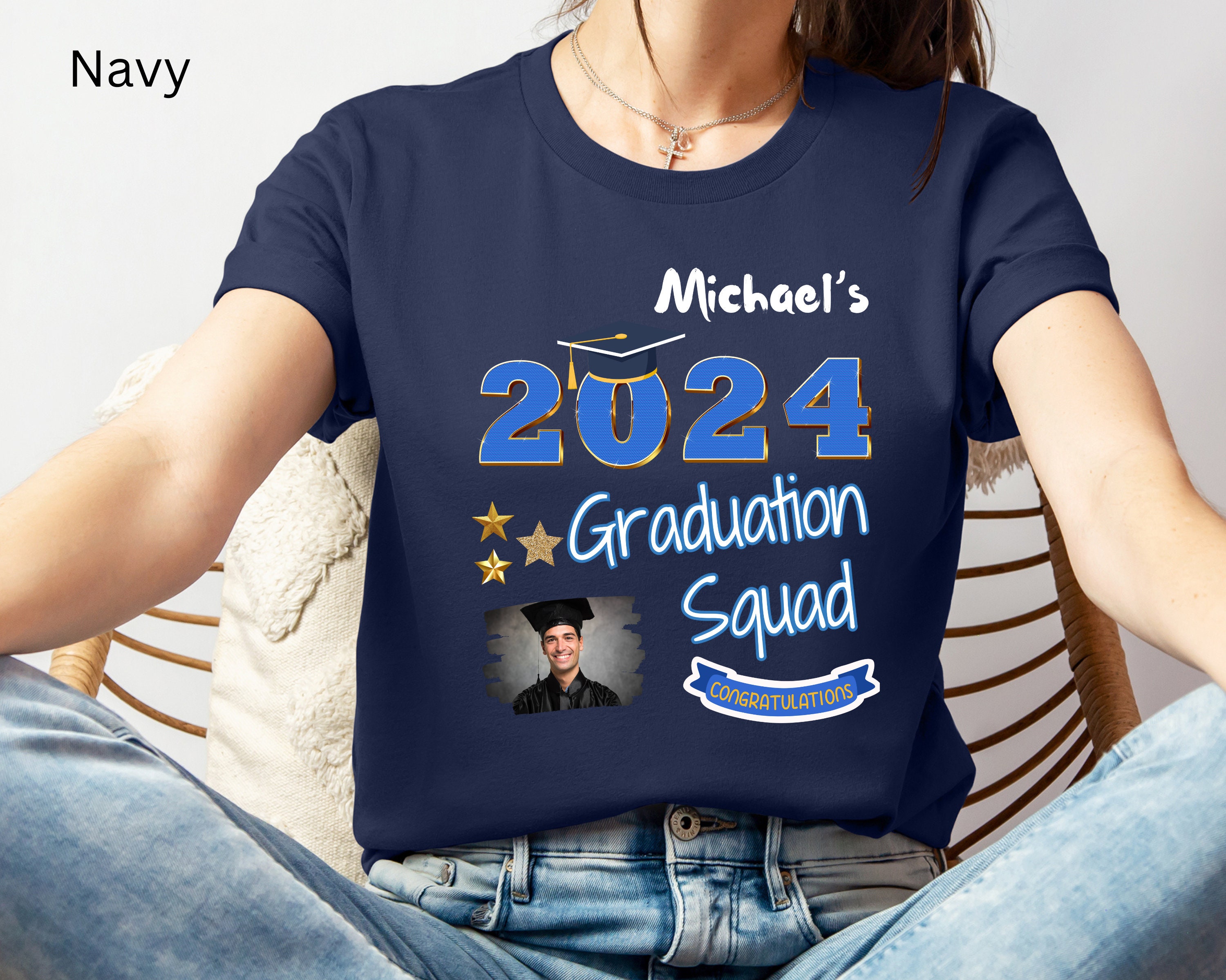 Custom Photo Graduation 2024 Shirt, Matching Family Graduate Shirt ...