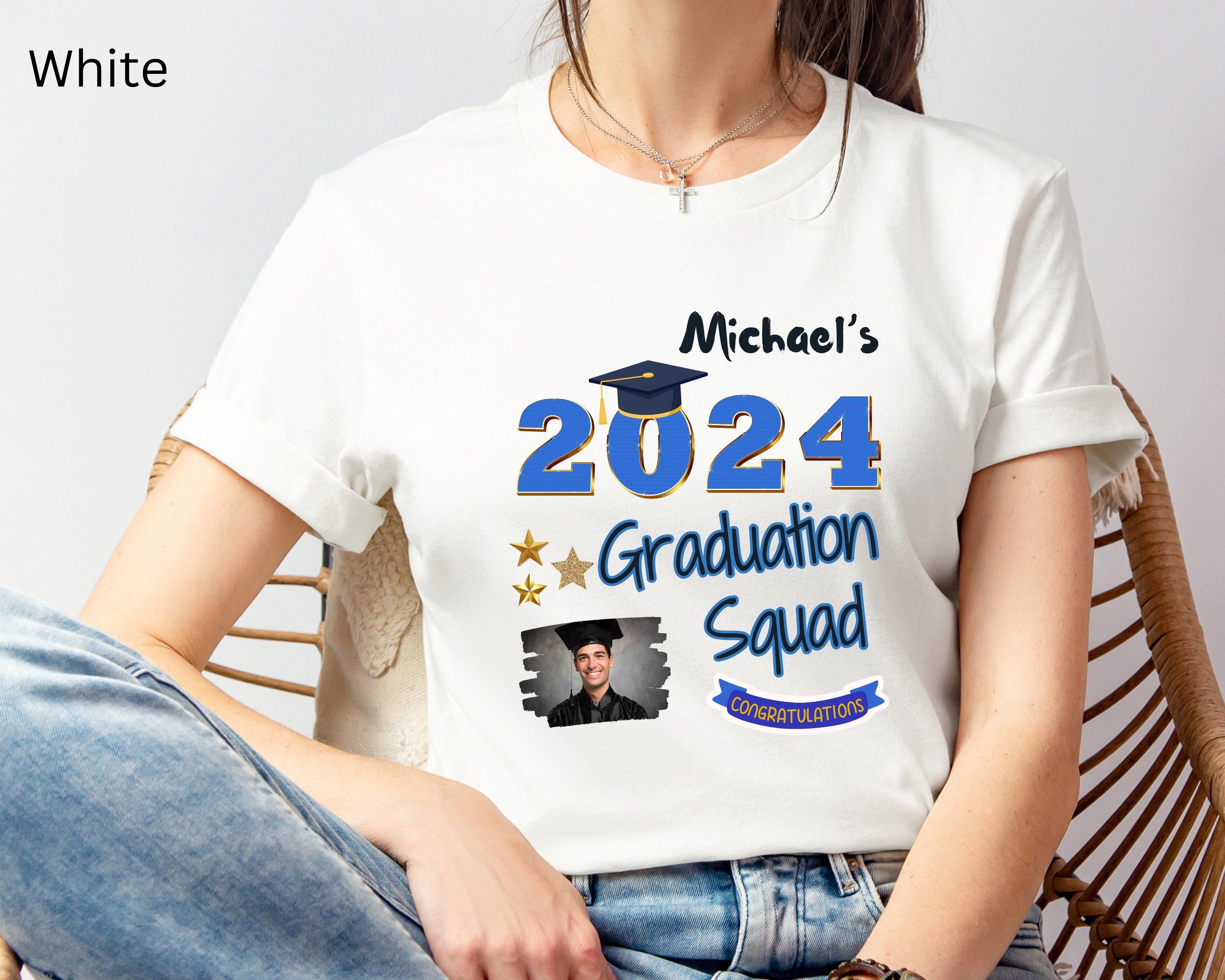 Custom Photo Graduation 2024 Shirt, Matching Family Graduate Shirt ...