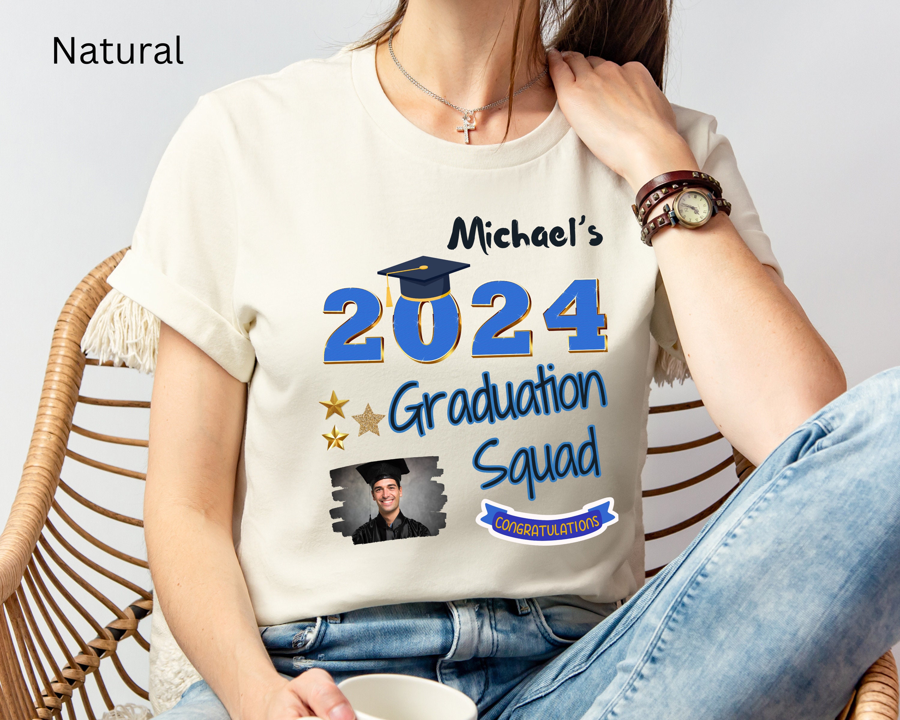 Custom Photo Graduation 2024 Shirt, Matching Family Graduate Shirt ...