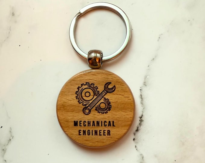 Mechanic Keychain, Gear Key Chain, Gift for Mechatronic Student ...