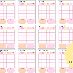 12 Month Planner, Printable, Digital Download - Etsy
