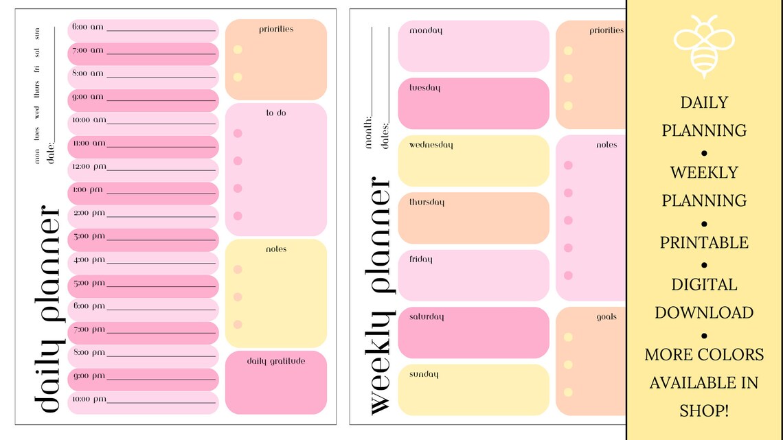 12 Month Planner, Printable, Digital Download - Etsy