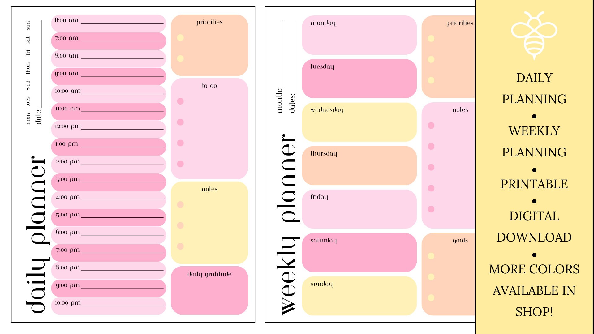 12 Month Planner, Printable, Digital Download - Etsy