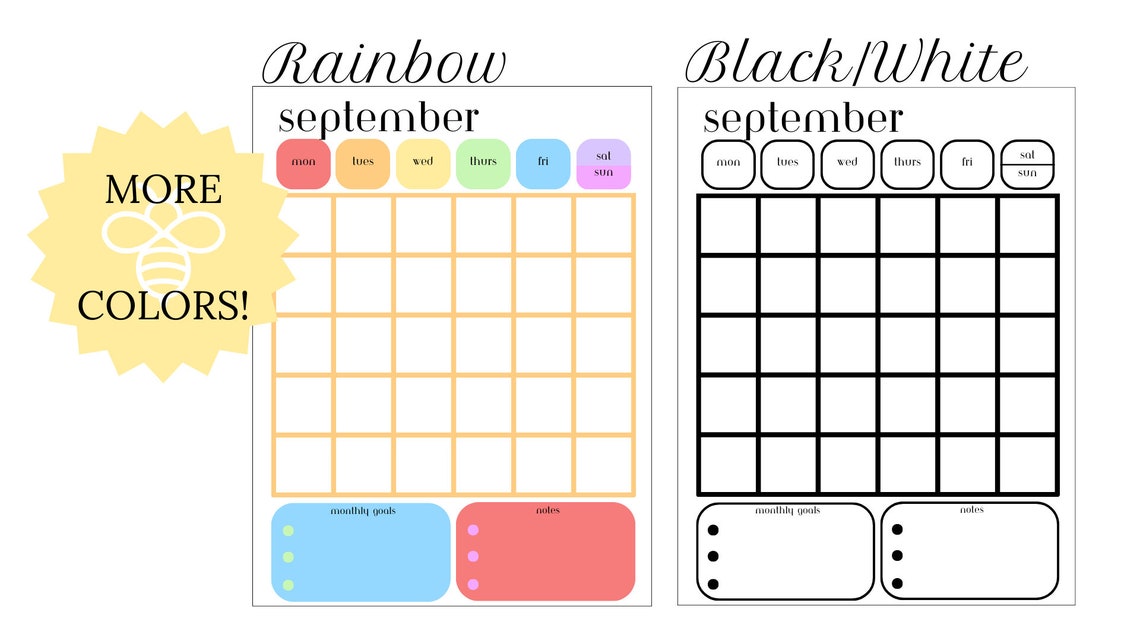 12 Month Planner, Printable, Digital Download - Etsy