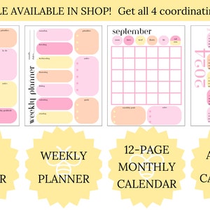 12 Month Planner, Printable, Digital Download - Etsy