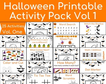 Halloween Printable Kids Activity Pack, Coloring Pages, Word Search ...