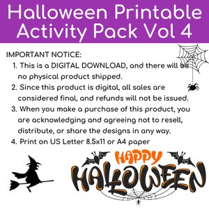 Halloween Printable Kids Activity Pack, Coloring Pages, Word Search ...