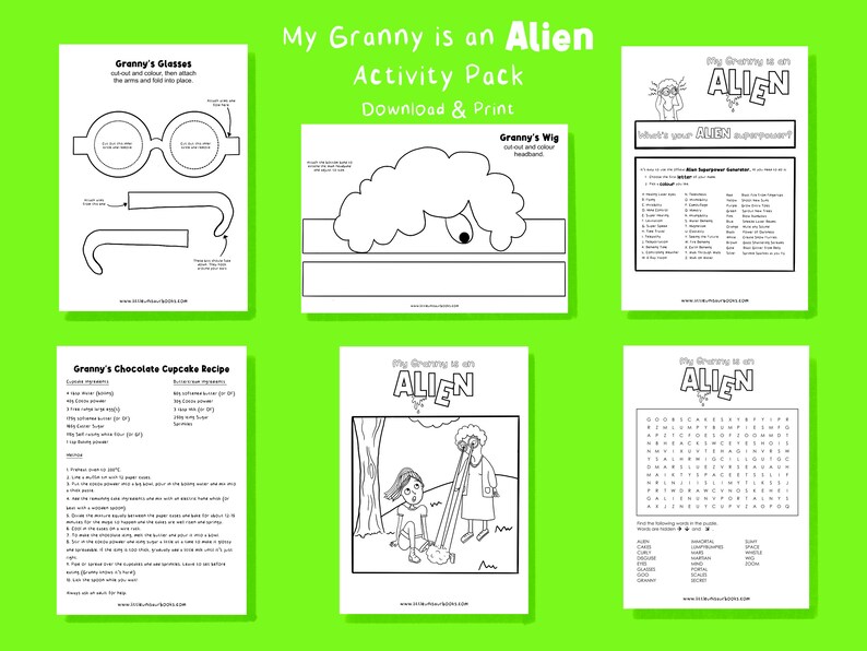 My Granny is an Alien Activity Pack Digital Download - Etsy Australia