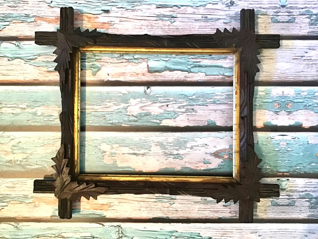 Vintage Adirondack Style Carved Frame / Black Forest Style Carved Frame ...