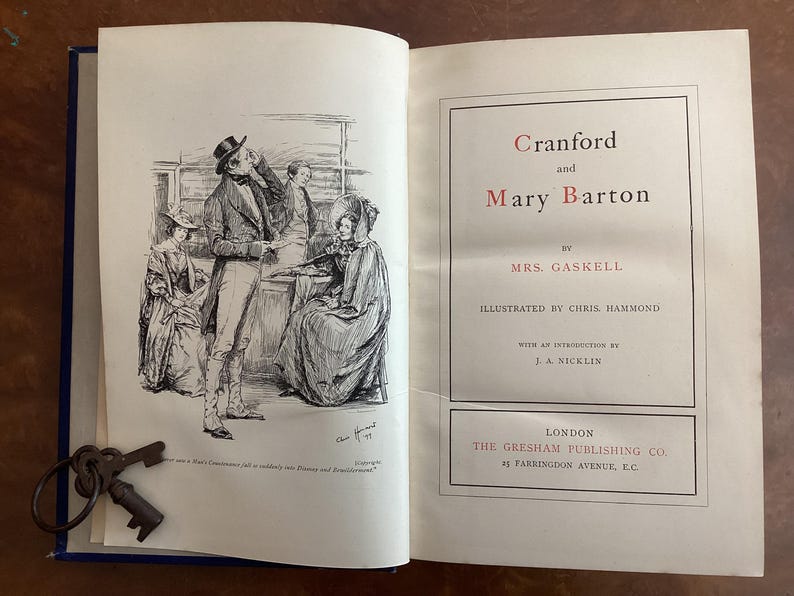 Cranford and Mary Barton by Mrs. Gaskell / Hardback, Circa 1900 - Etsy