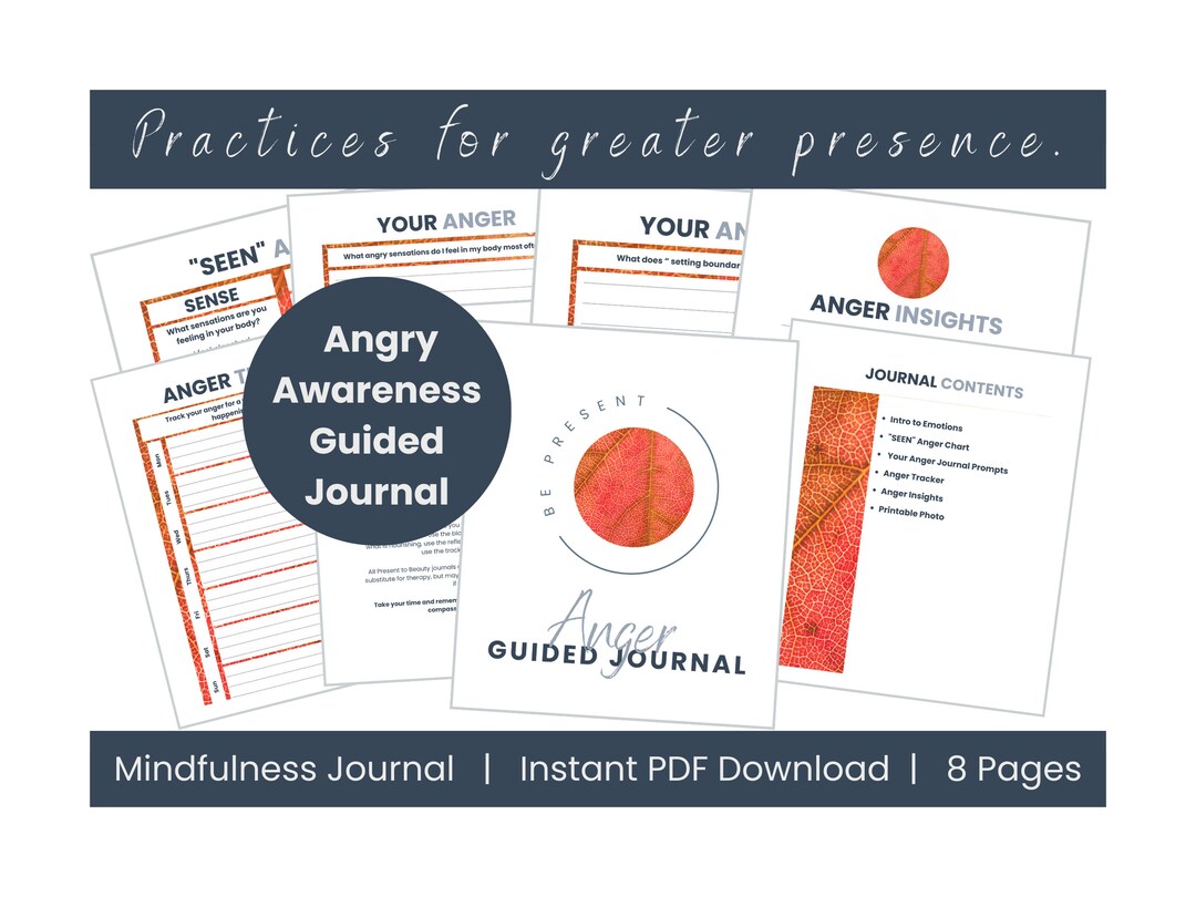 Mindfulness Journal With Anger Education Self-care Planning - Etsy
