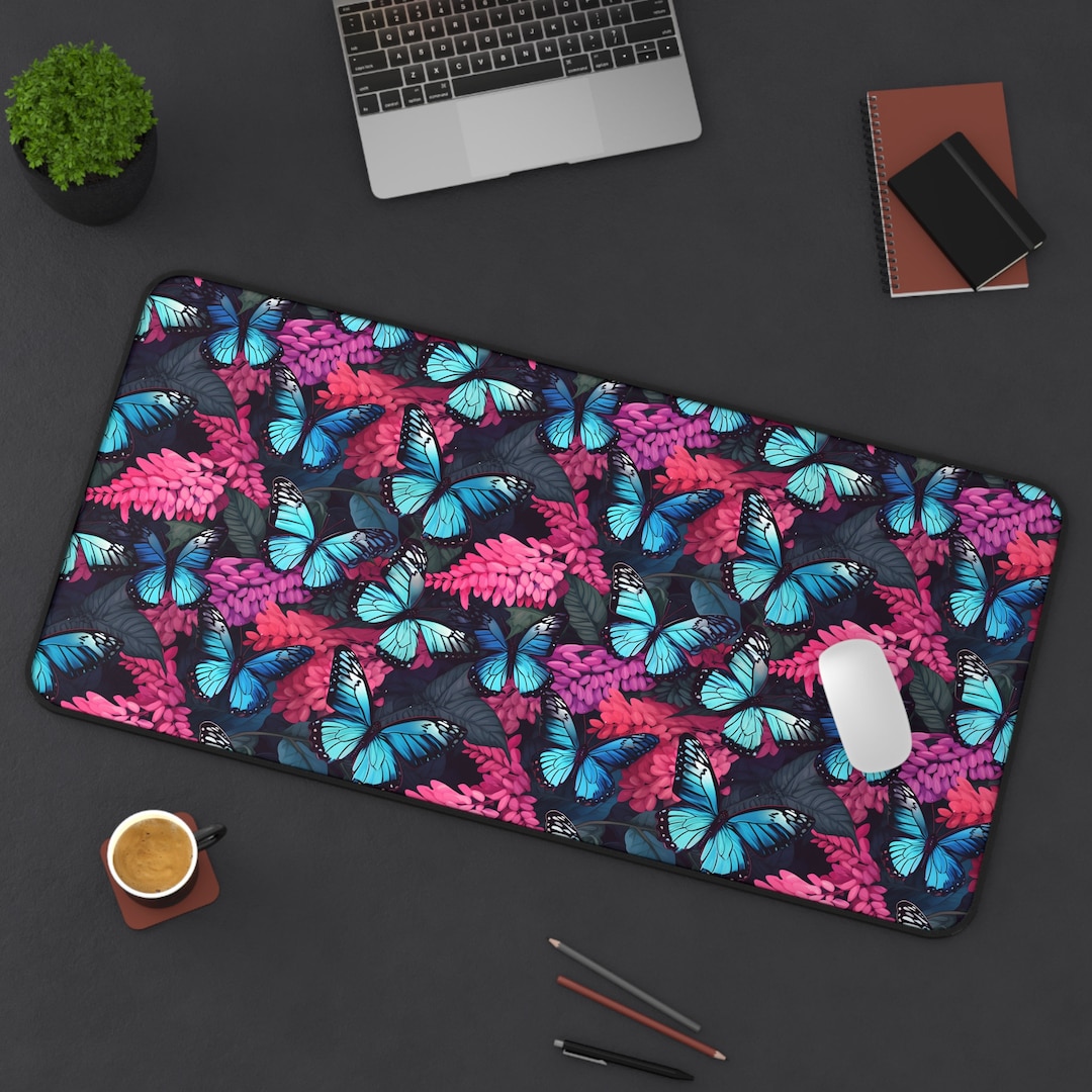 Butterfly Desk Mat, Butterfly Mouse Pad, Desktop Work Pad, Multiple ...