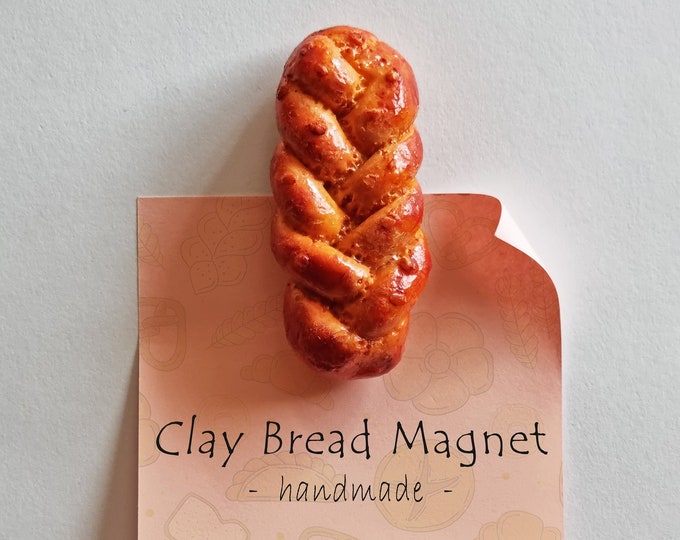 Handmade Challah Bread Magnet, Polymer Clay Bread, Clay Bread Magnet ...