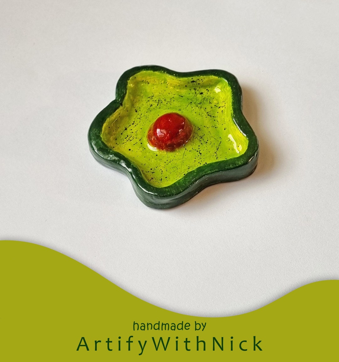 Handmade Avocado Air-dry Clay Trinket Dish, Jewelry Holder - Etsy