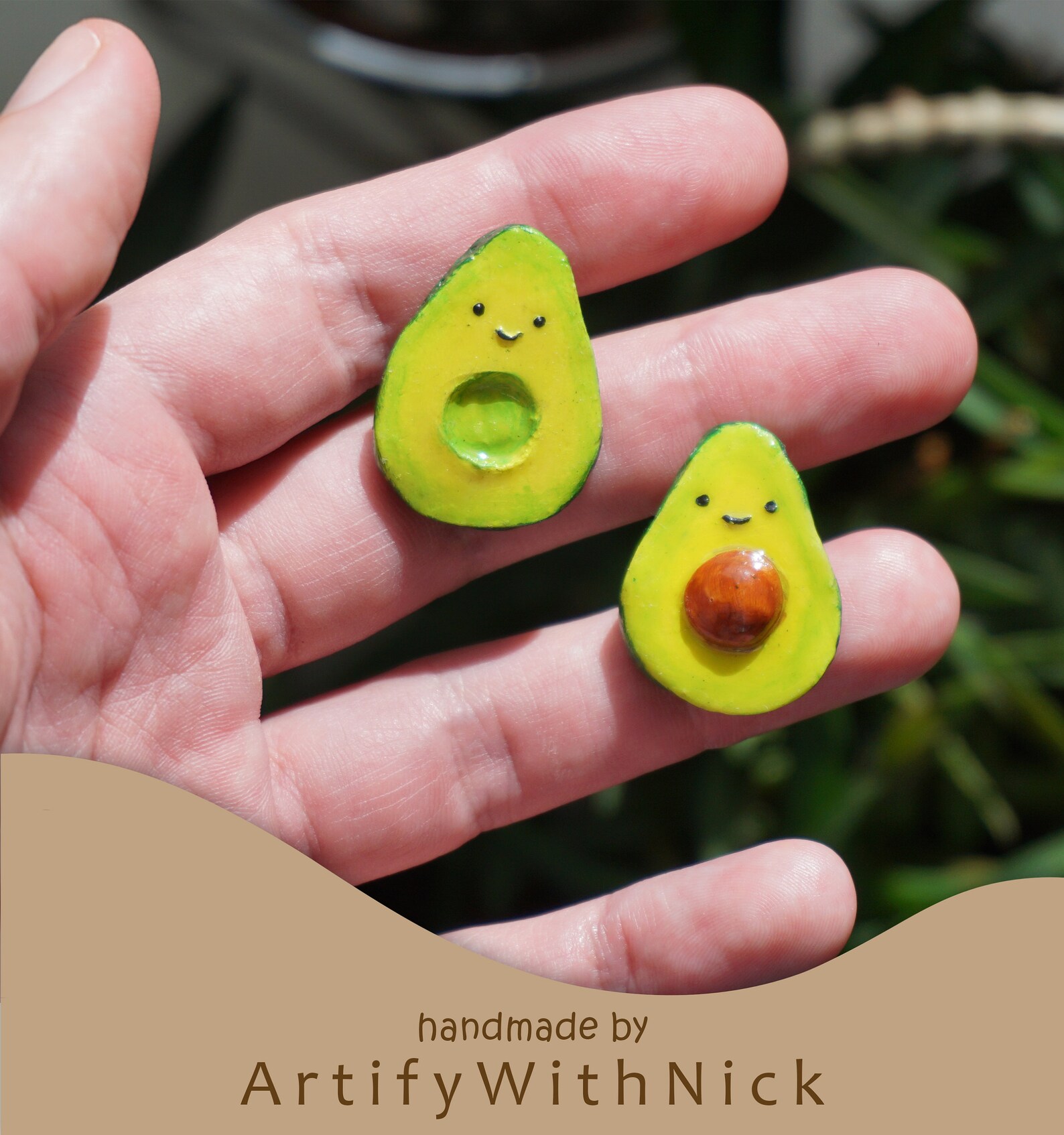 Handmade Avocado Clay Pin, Polymer Clay Pin, Cute Avocado Pin, Handmade ...