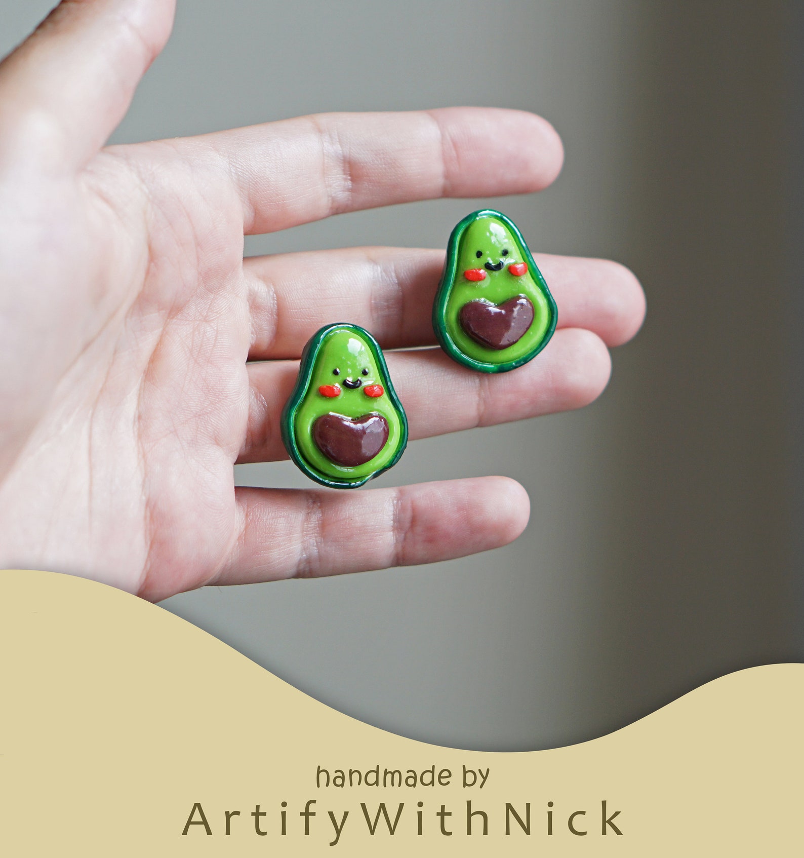 Handmade Avocado Clay Pin, Polymer Clay Pin, Cute Avocado Pin, Handmade ...