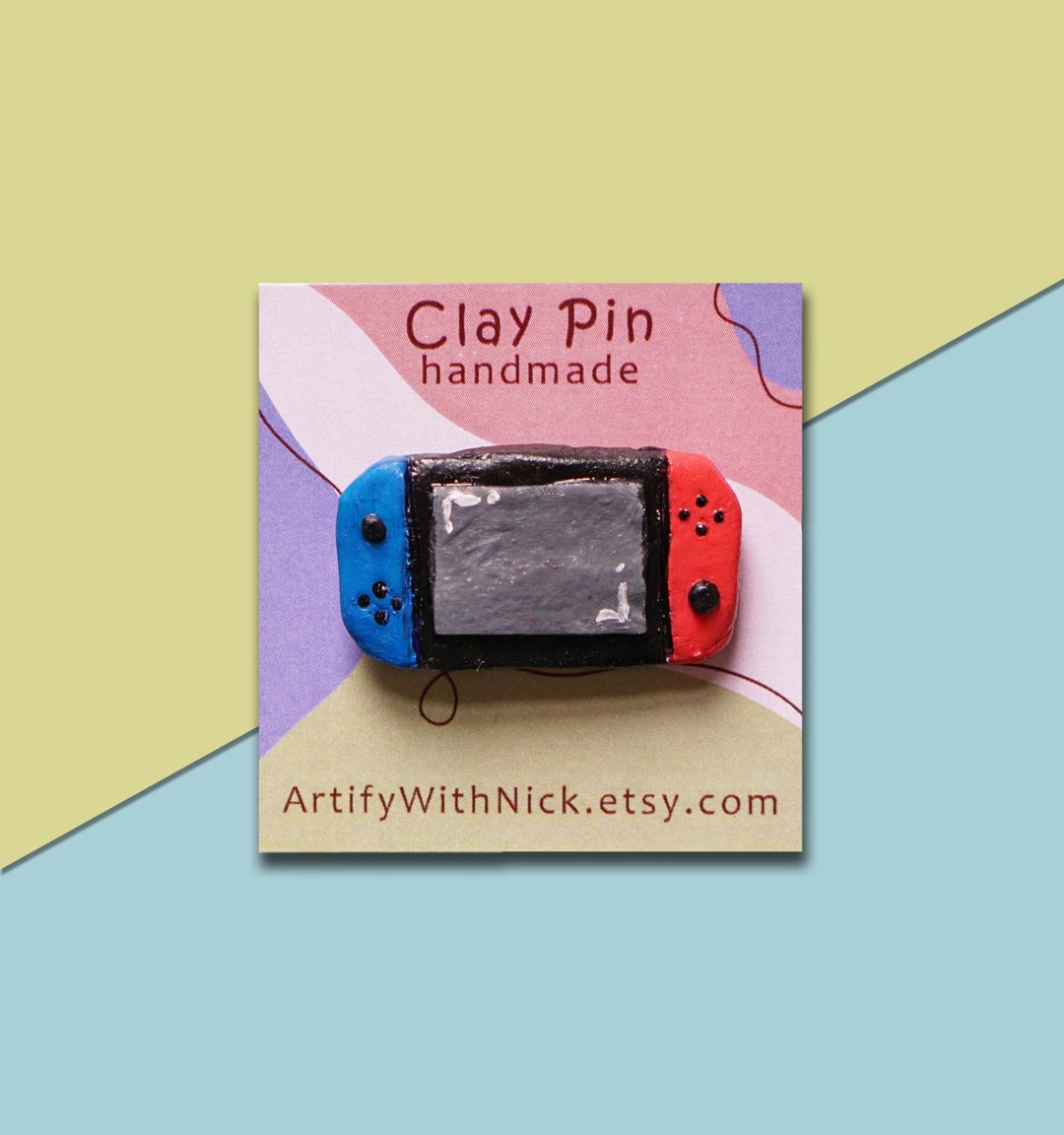 Handmade Nintendo Switch Pin, Polymer Clay Pin, Cute Pin, Handmade ...