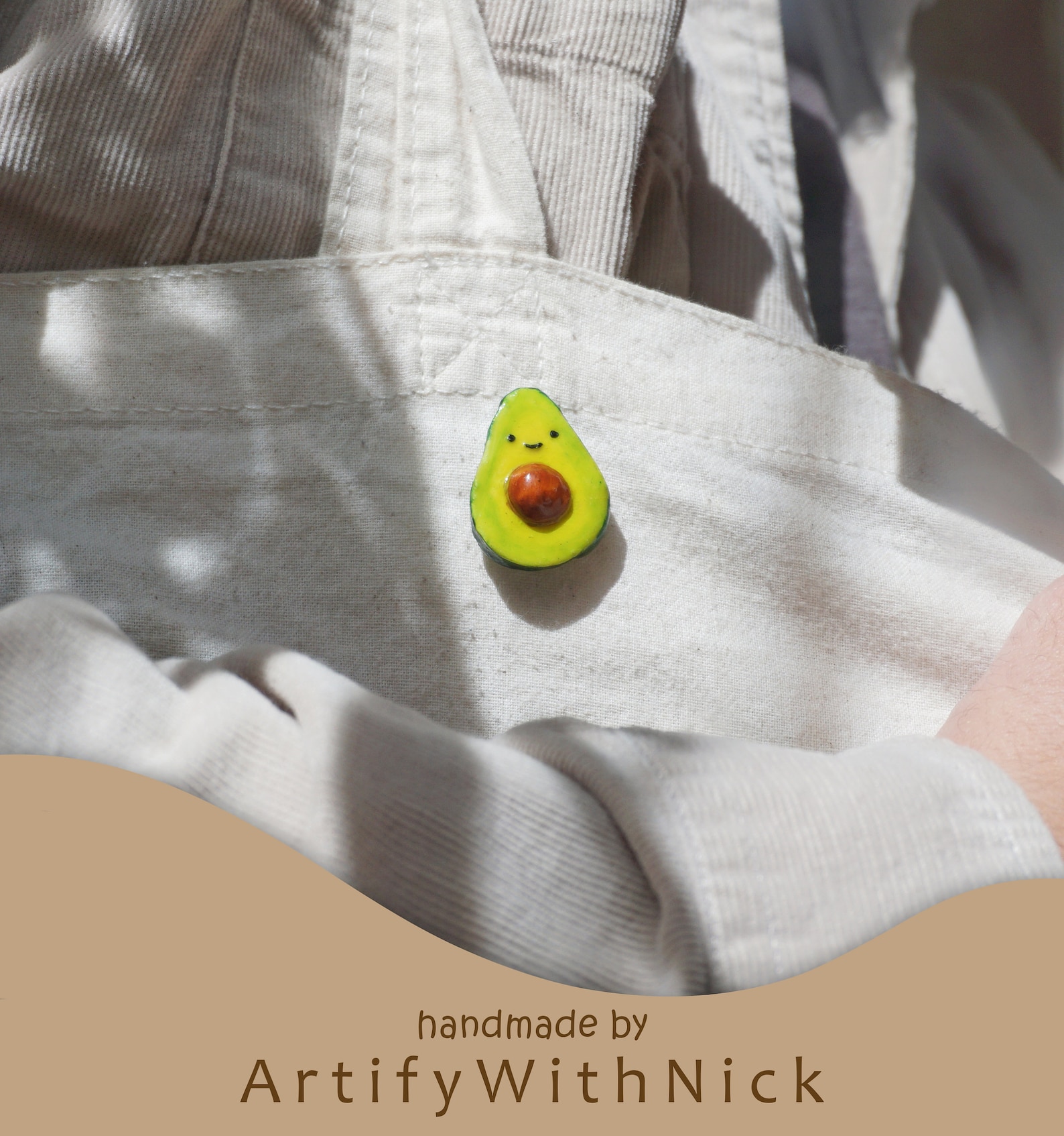 Handmade Avocado Clay Pin, Polymer Clay Pin, Cute Avocado Pin, Handmade ...