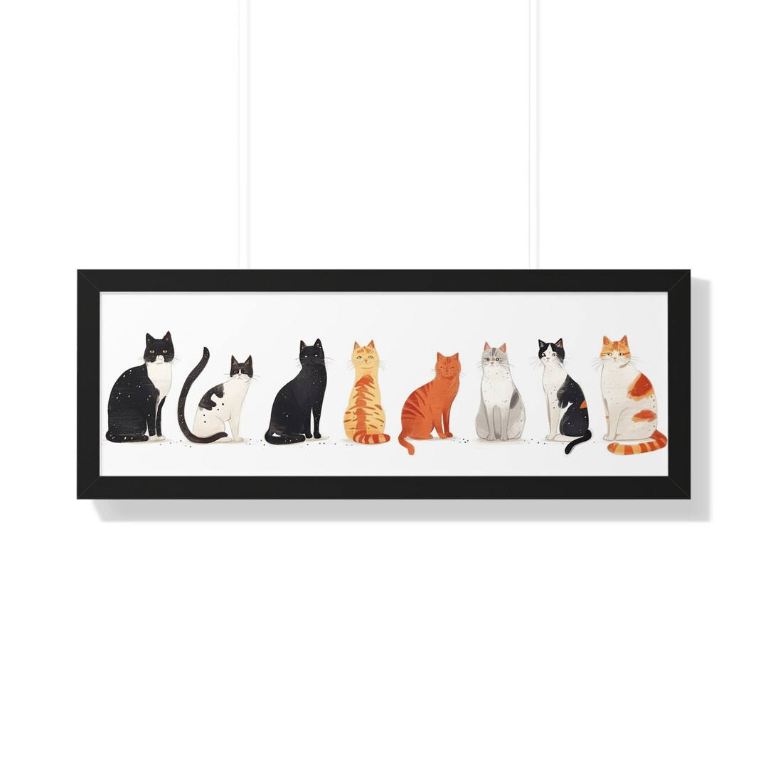 Row of Cats Pop Art Cat Art Hanging Print Kitten Art Tabby Cat House ...