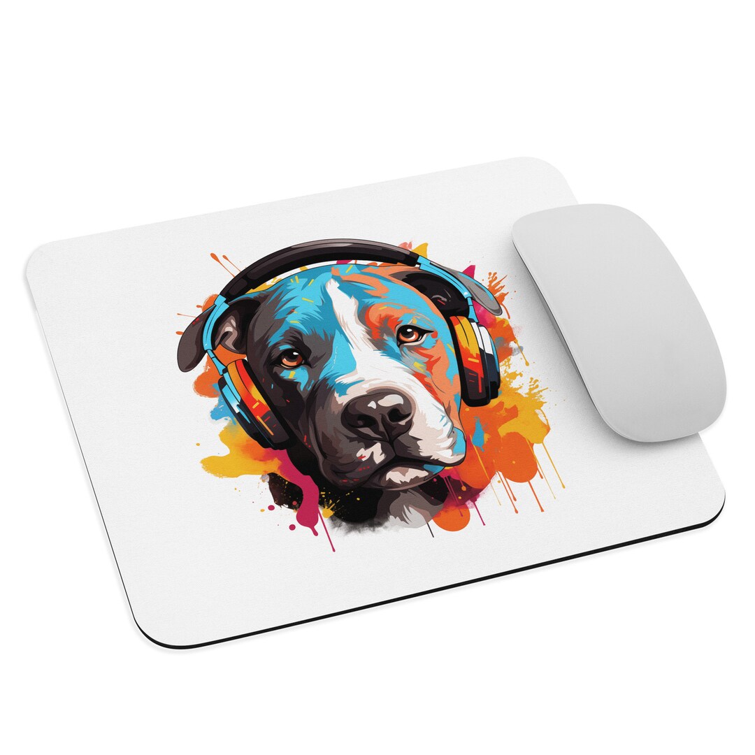 Puppy Dog Mouse Pad Puppy Dog Wearing Headphones Mouse Pad - Etsy