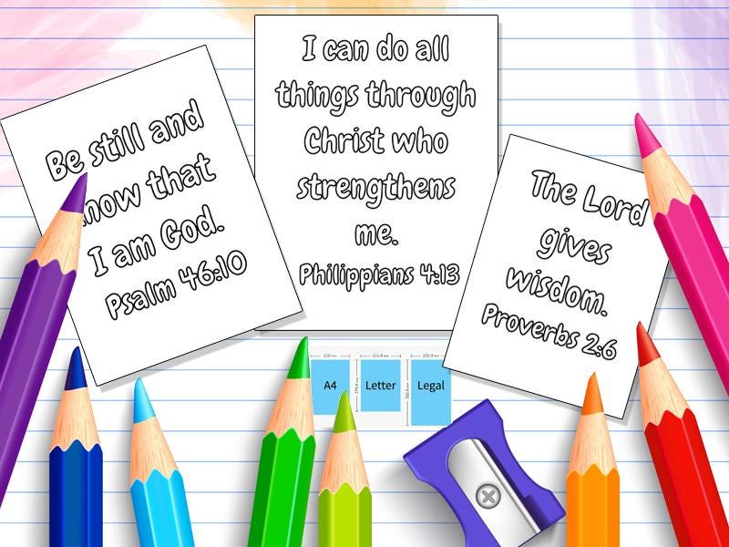 50 Bible Verse Coloring Pages Christian Coloring Sheets Hand-lettered ...