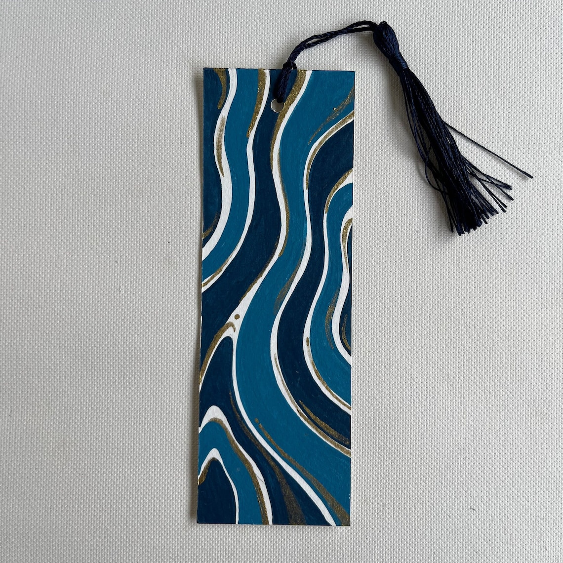 Blue Abstract Bookmarks set of 3 Handmade Bookmarks - Etsy