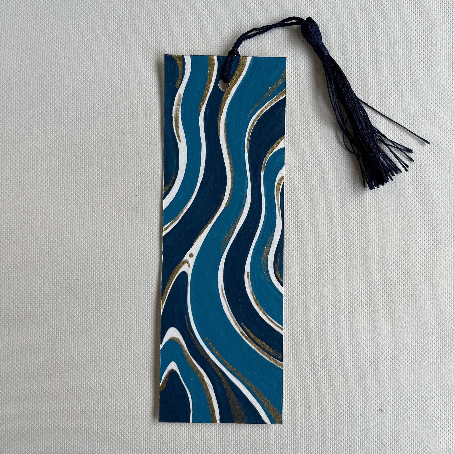 Blue Abstract Bookmarks (set of 3) - Handmade Bookmarks, Acrylic ...