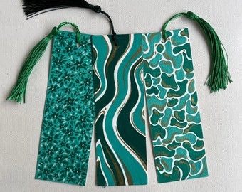 Blue Abstract Bookmarks (set of 3) - Handmade Bookmarks, Acrylic ...