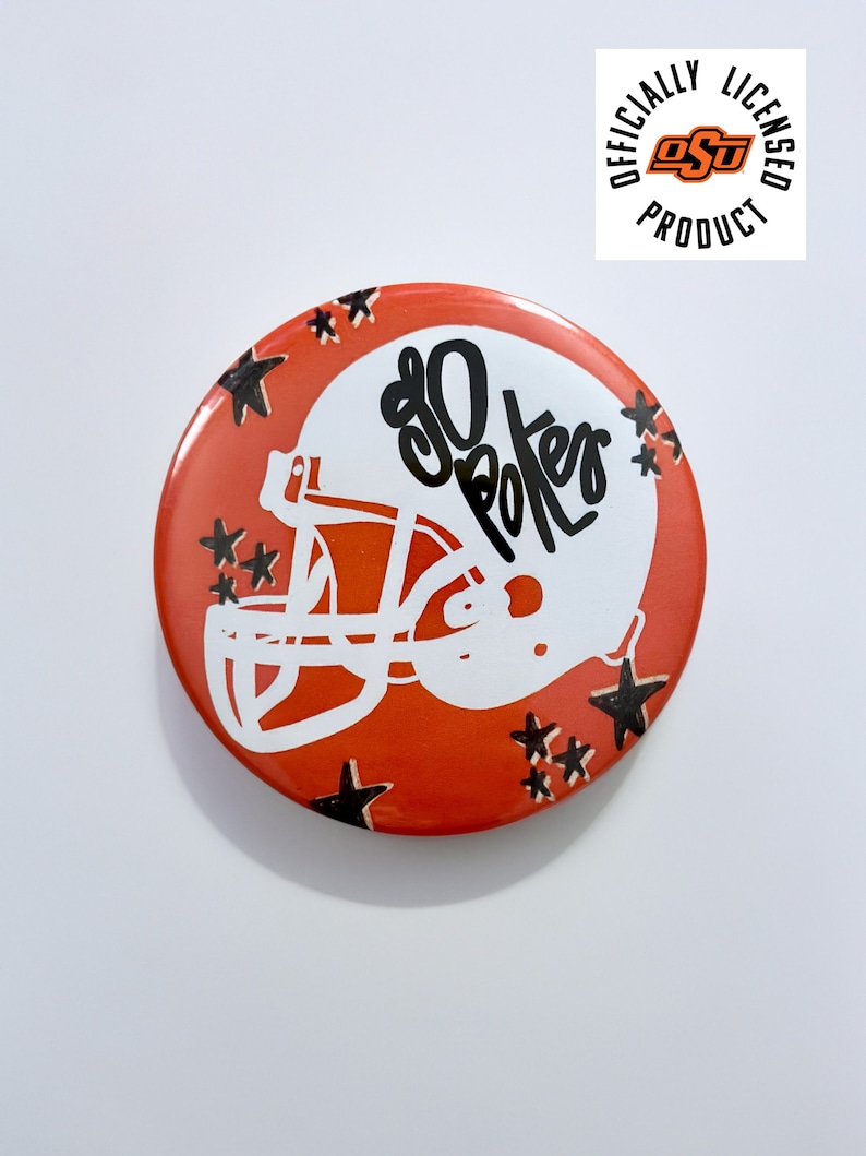 Go Pokes Helmet 3" Gameday Button© - Etsy