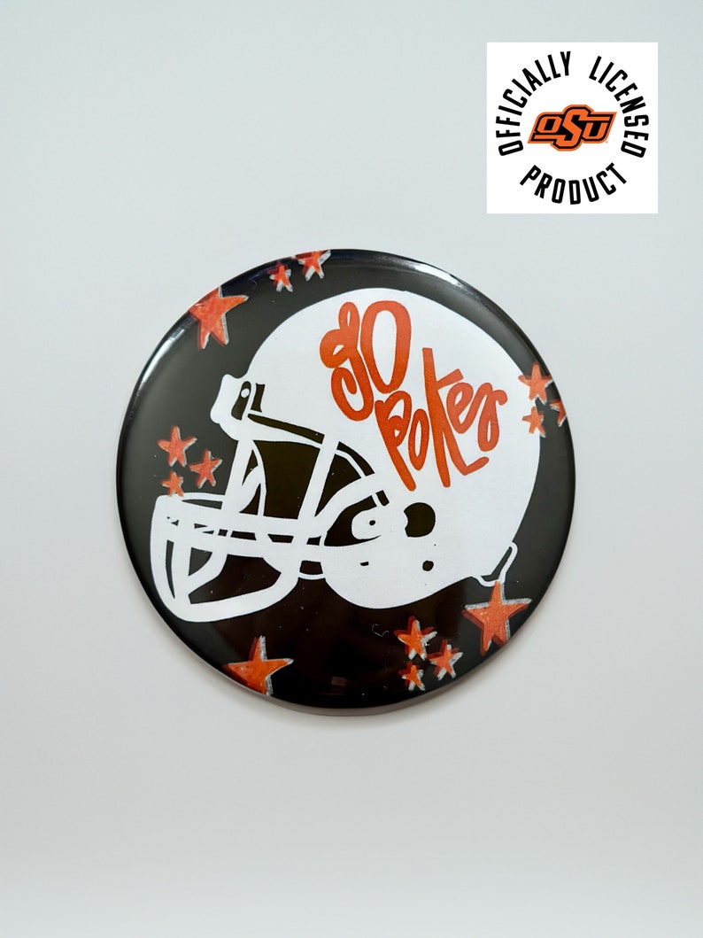 Go Pokes Helmet 3" Gameday Button© - Etsy