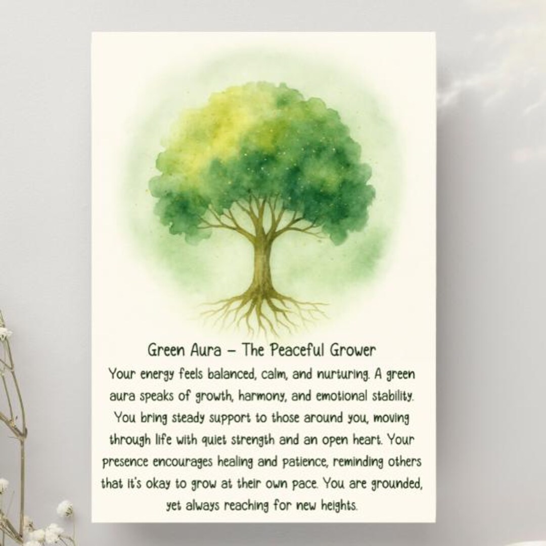 Green Aura Tree of Life Wall Art Printable Calm Growth Decor Healing ...