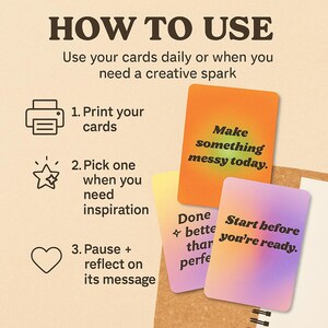 Creativity Affirmation Cards Printable Digital Deck for Creative ...