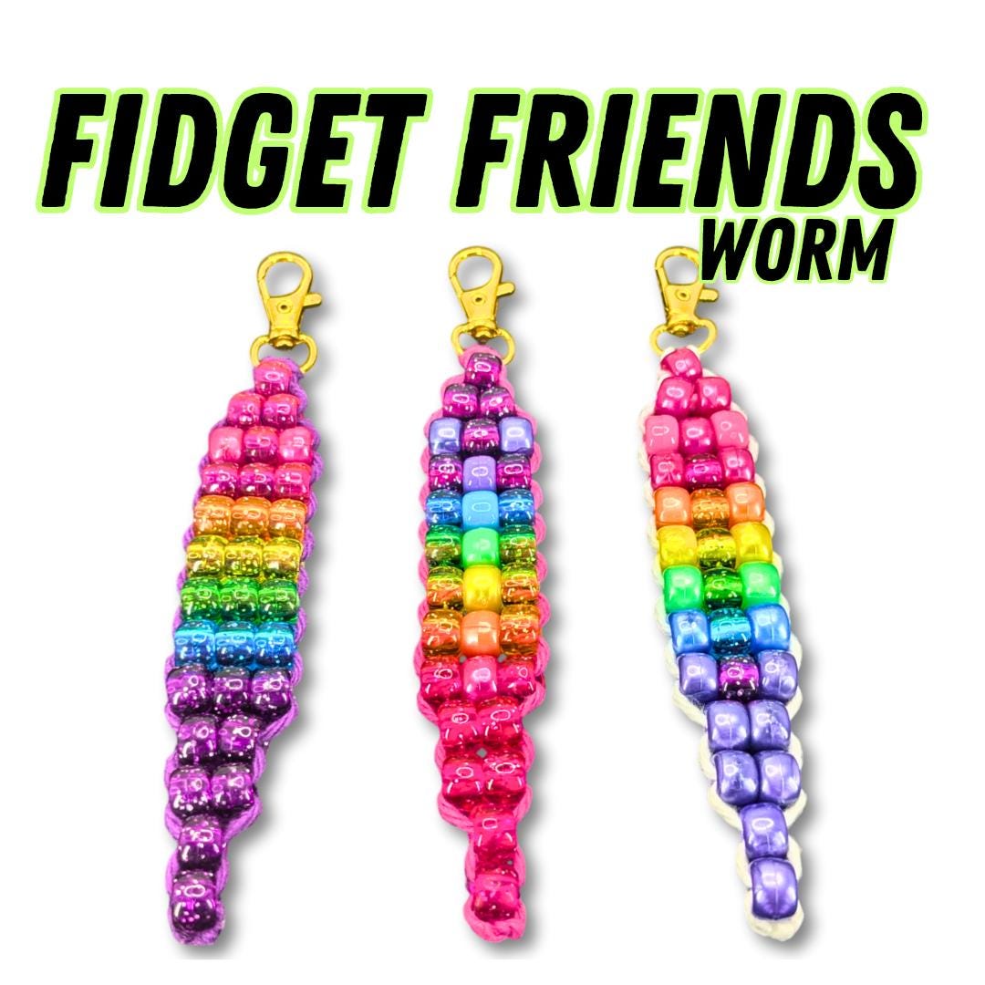 Worm Fidgets Keychain Backpack Charm, Pocket Fidget, Comfort Item Agere ...